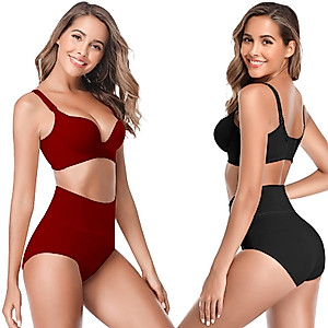 JojoQueen Womens Underwear Cotton High Waist Full Coverage Brief Ladies Panties Lingerie Undergarments for Women, X-Large-XX-Large