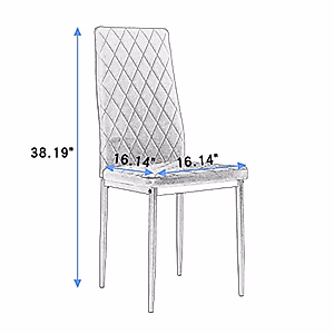 IANIYA Dinning Chair for Dinning Room Kitchen Metal Chairs Modern Leather Dining Chairs Set of 6 (Black)