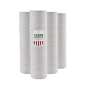 Clear Choice Sediment Water Filter 1 Micron 10 x 2.50" Water Filter Cartridge Replacement 10 inch RO System PFC4002 WFPFC4002, 155186-43 CW-F, 4-Pk