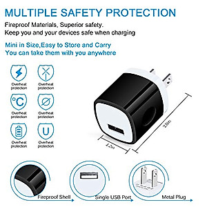 USB Type C Wall Charger Plug 5V 1A Power Adapter for Samsung Galaxy S22 S21s Ultra 5G S20 S10 S9 Plus Note 20 Note10 9 8, LG V70 V60 ThinQ G8 G6 with 2 Pack 6FT Type-C Fast Charging Cable Cords