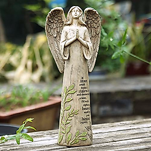 Topadorn Garden Statuary Outdoor Praying Angel Resin Figurines,Collectible Sculptures,14" H