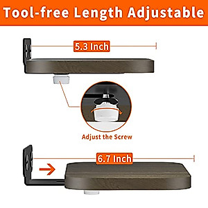 Universal Speaker Wall Mount for Most of Speaker Shelf, Adjustable Wall Shelf for Samsung, Bose, LG, Sonos, Sony, Klipsch, JBL Speaker Mount, Wooden Floating Wall Shelves with Hardware Kit, Set of 2