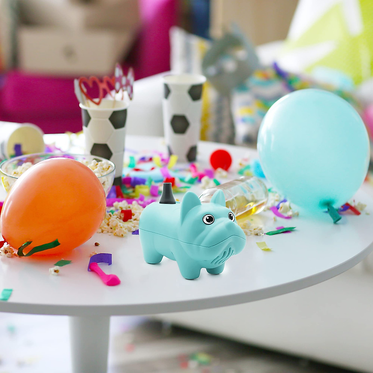 LIKEE Electric Balloon Pump Portable Balloon Inflator Air Blower with Balloon Arch &Garland Tools for Party Decoration (Green)