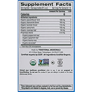 Traditional Medicinals Organic Cup of Calm Lavender Mint Herbal Tea, Calming & Relaxing, (Pack of 1) - 16 Tea Bags