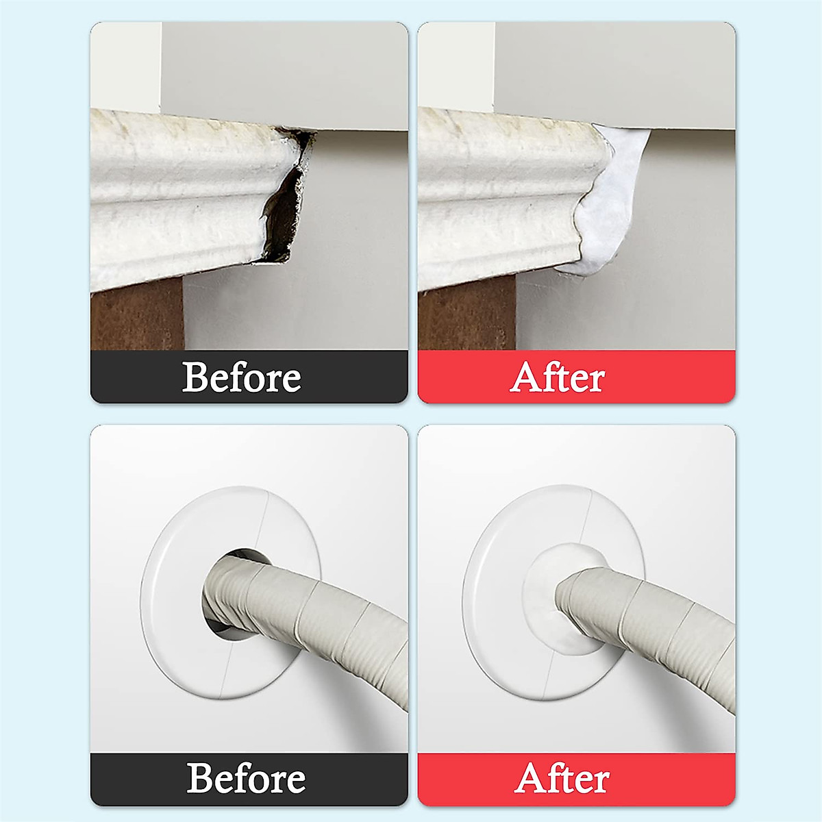 Waterproof Duct Seal Repair Sealing Clay 4 Pack White Moldable Silicone Putty, Quick Mending Mud for Pipe Connection, Wall Hole, Air Conditioning Holes (4)