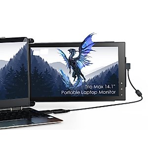 Mobile Pixels 14.1'' Trio Max Portable Monitor for Laptops，Full HD IPS USB A/Type-C USB Powered On-The-Go, Plug and Play Mac Windows Nintendo Switch (Trio Max Only)