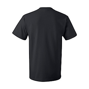 Fruit of the Loom Men's Lightweight Cotton Tees (Short & Long Sleeve), Crew-4 Pack-Black, X-Large