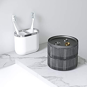 Umbra Tesora Jewelry Organizer, Two-Tier Storage Box with Removable Lid, Smoke