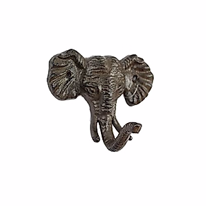 Handcrafted Nautical Decor Cast Iron Elephant Hook 5" - Door Hook - Decorating with Elephants