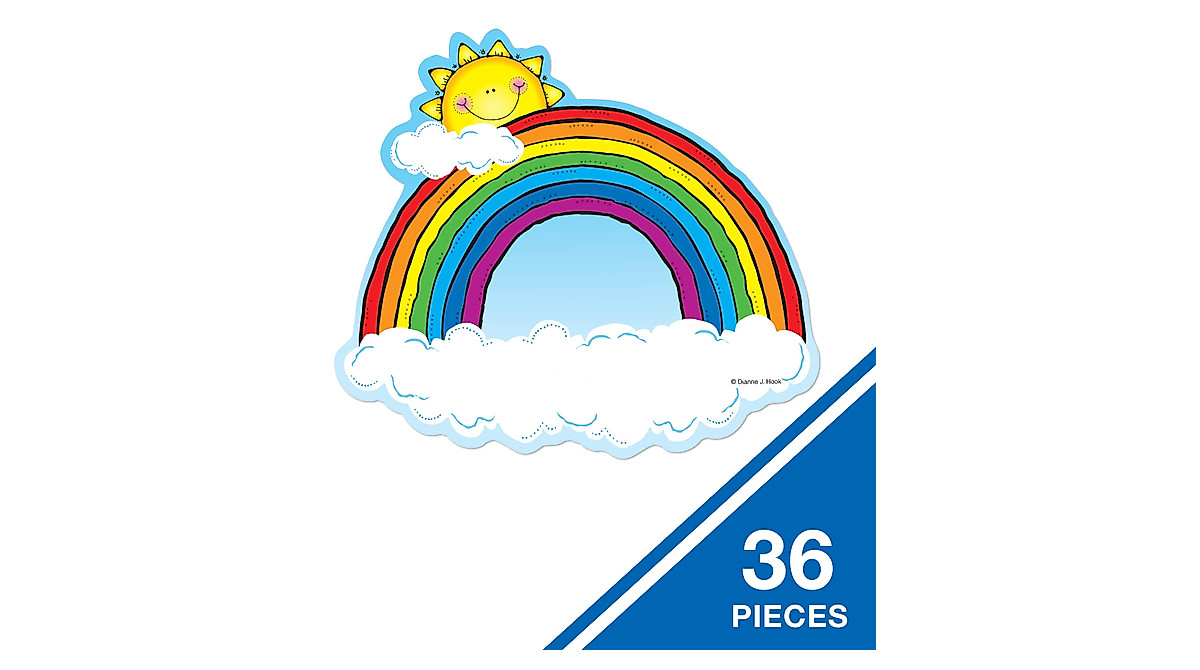 Carson Dellosa Rainbow Cutouts - Bright Classroom Spring Decor