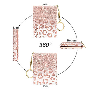 Nipichsha Womens Wallet, Small Credit Card Wallet for Women, Slim RFID Card Holder Wallet with 7 Card Slots & ID Window (Pink Gilt)