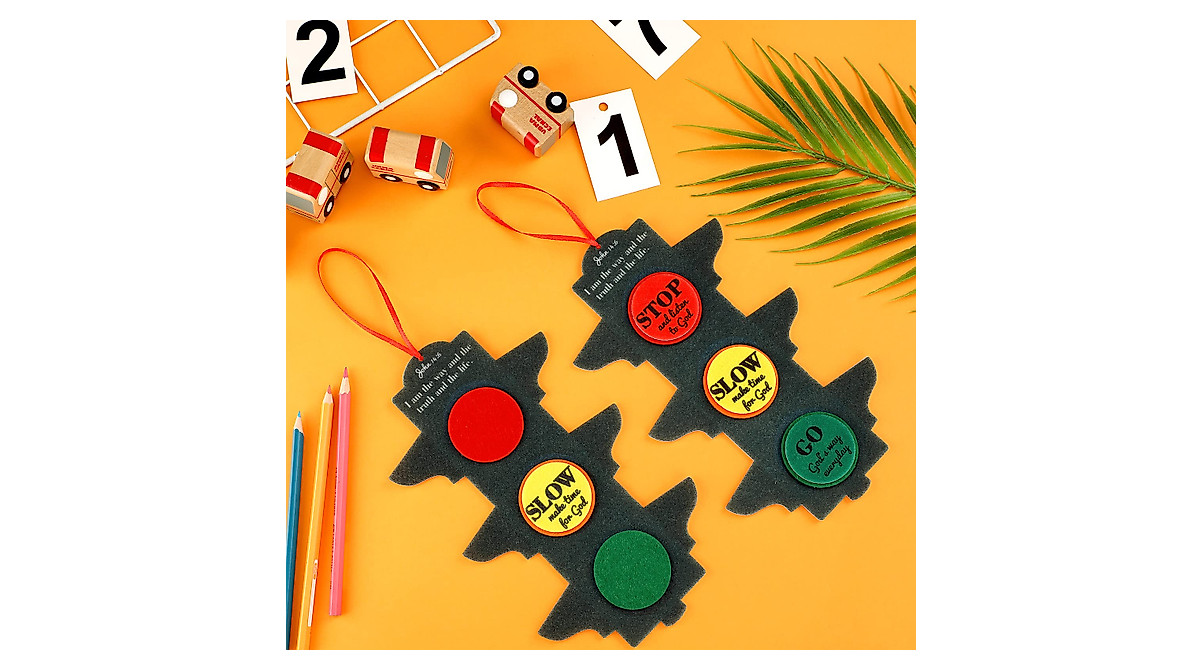 Eaasty 24 Sets Christian Traffic Light Kit Felt Bible Crafts Sunday ...