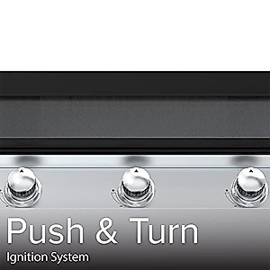 Nexgrill Premium Outdoor Cooking griddle grill, 3 Burner Griddle, 29.52"x15.75" 465sq. in. Cast Iron Griddle, Flat Top for Camping, Outdoor, Patio, Stainless Steel Griddle with knobs, Silver and Black