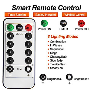 Twinkle Star 300 LED 99 FT Copper Wire String Lights Battery Operated 8 Modes with Remote, Waterproof Fairy String Lights for Indoor Outdoor Home Wedding Party Decoration, Warm White