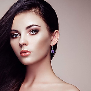 10 Pairs Silver Small Hoop Earrings with CZ Charm for Women-Flawless Cubic Zirconia LeverBack Drop Earrings for Women (10 pairs -CZ)