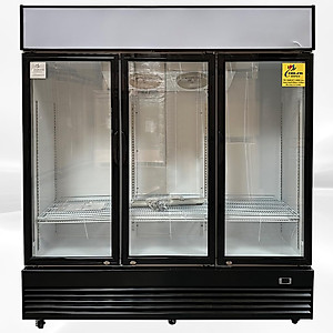 Commercial Refrigerator Glass 3-door Swing NSF Merchandiser Beverage Display Cooler Beverage Drink Cooler, ETL,NSF certified, Upright, Capacity 69 cuft, 74" Width 110V GDM-69Bdup