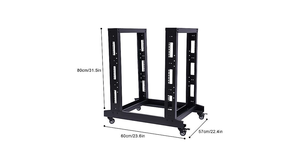 15U Rolling Server Rack - Durable & Space-Saving Design