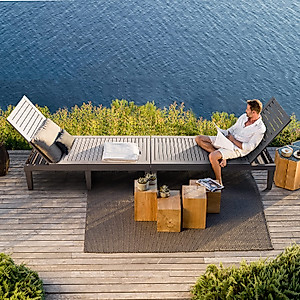 Homall Outdoor Chaise Lounge Chairs Set of 2, Quick Assembly & Waterproof & Lightweight Loungers with Adjustable Back for Poolside, Beach, Garden and Yard (Taupe)