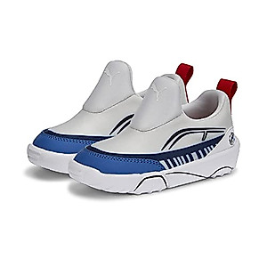 PUMA Kids BMW M Motorsport Bao Kart Sneaker, White Black-Estate Blue, 9 US Unisex Toddler