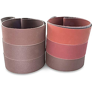 Red Label Abrasives 2 Inch X 42 Inch Knife Makers Fine Grit Sanding Belts, 6 Pack Assortment