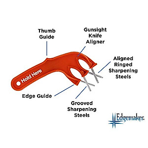 The Edgemaker Knife Sharpener Pro 331- Perfect for Sharpening & Honing any Blade, Durable, Safe & Easy to Use- Orange
