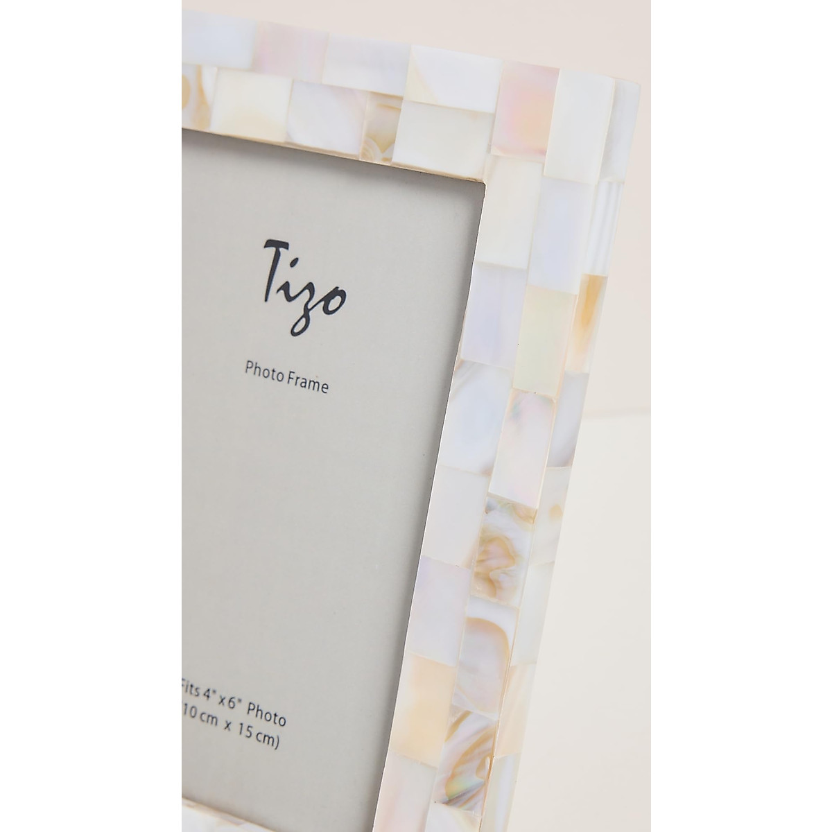 Tizo Design Women's Photo Frame 4x6, Mother of Pearl White, One Size