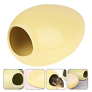 POPETPOP Guinea Pig Hamster Hideout Ceramic Cartoon Hamster House Chinchilla Mini Hut Small Pet Animals Hideout Cage House Summer Cool Hideout Guinea Pig Bedding