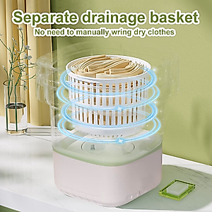Portable Washing Machine, 12L Upgraded Large Capacity Foldable Mini Washer, Deep Cleaning for Underwear, Baby Clothes, and Small Clothes, Suitable for Apartments, Dormitories, Hotels