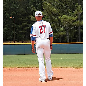 Mizuno Adult Men's Premier Pro Piped G2 Baseball Pant, White-Royal, Medium