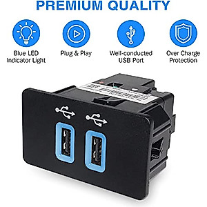 Heffchi Apple carplay sync 3 hub Module,Dual USB Interface Moudule,Compatible Ford sync 3 USB hub Dual,HC3Z-19A387-E/ HC3Z-19A387-B Blue