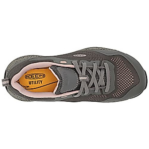 KEEN Utility Women's Sparta 2 Low Height Alloy Toe Industrial Work Shoes, Steel Grey/Peach Whip, 7 Wide