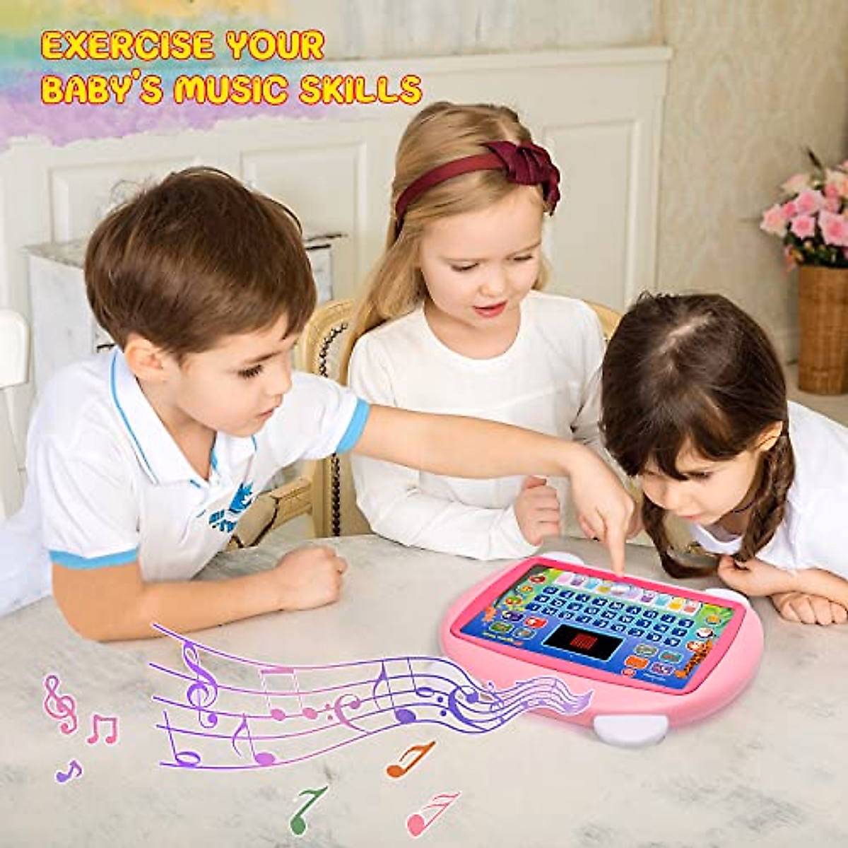 1 2 3 Year Old Girl Gifts, Alphabet abc Learning for Toddlers Toys Age 1-2-4 Learning Toys for 2-3-4 Year Olds Toddler Girl Toys for 1-3 Years Old Kids Laptop Birthday Gifts for Girls Tablet for Kids