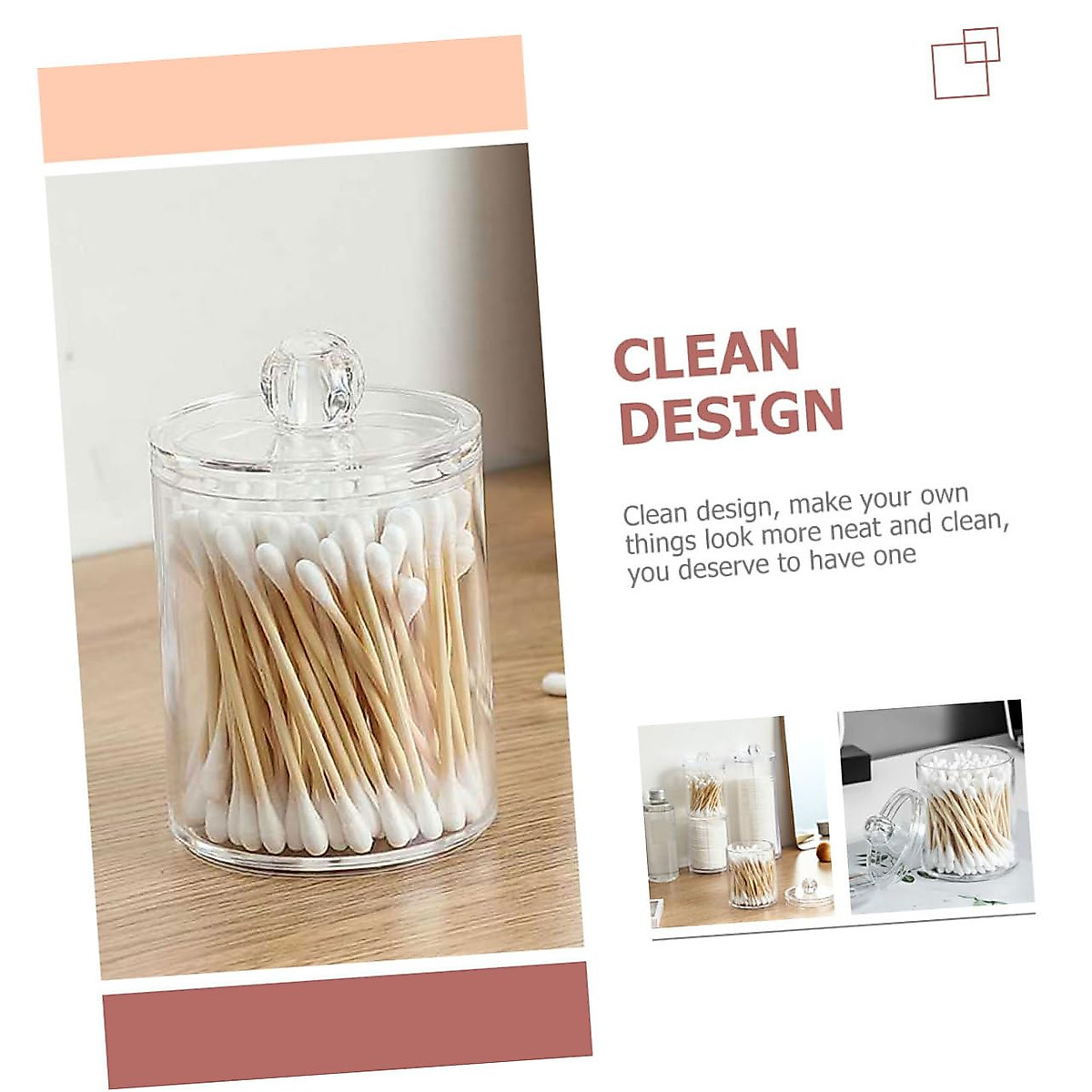 FELTECHELECTR 2pcs Box Cotton Ball Storage Box Glass Storage Jars Cotton Pad Holder Glass Stand Jewelry Organizer Tray Tool Organizer Box And Cotton Holder Set Multipurpose Cosmetic Organizer