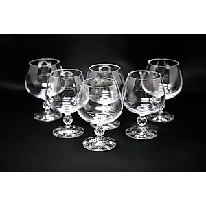 Cognac Brandy Snifter set of 6, Crystal Glass, 8oz250ml Bohemia Czech Glass Tumbler, Whiskey Glass Bohemia Czech, Crystal Gift, Clear