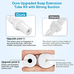 Yunlihua Soap Dispenser Extension Tube Kit, 47" Premium Sink Soap Dispenser Extension Kit with Upgraded Check Value, Powerful Suction, Never Fill the Little Bottle Again