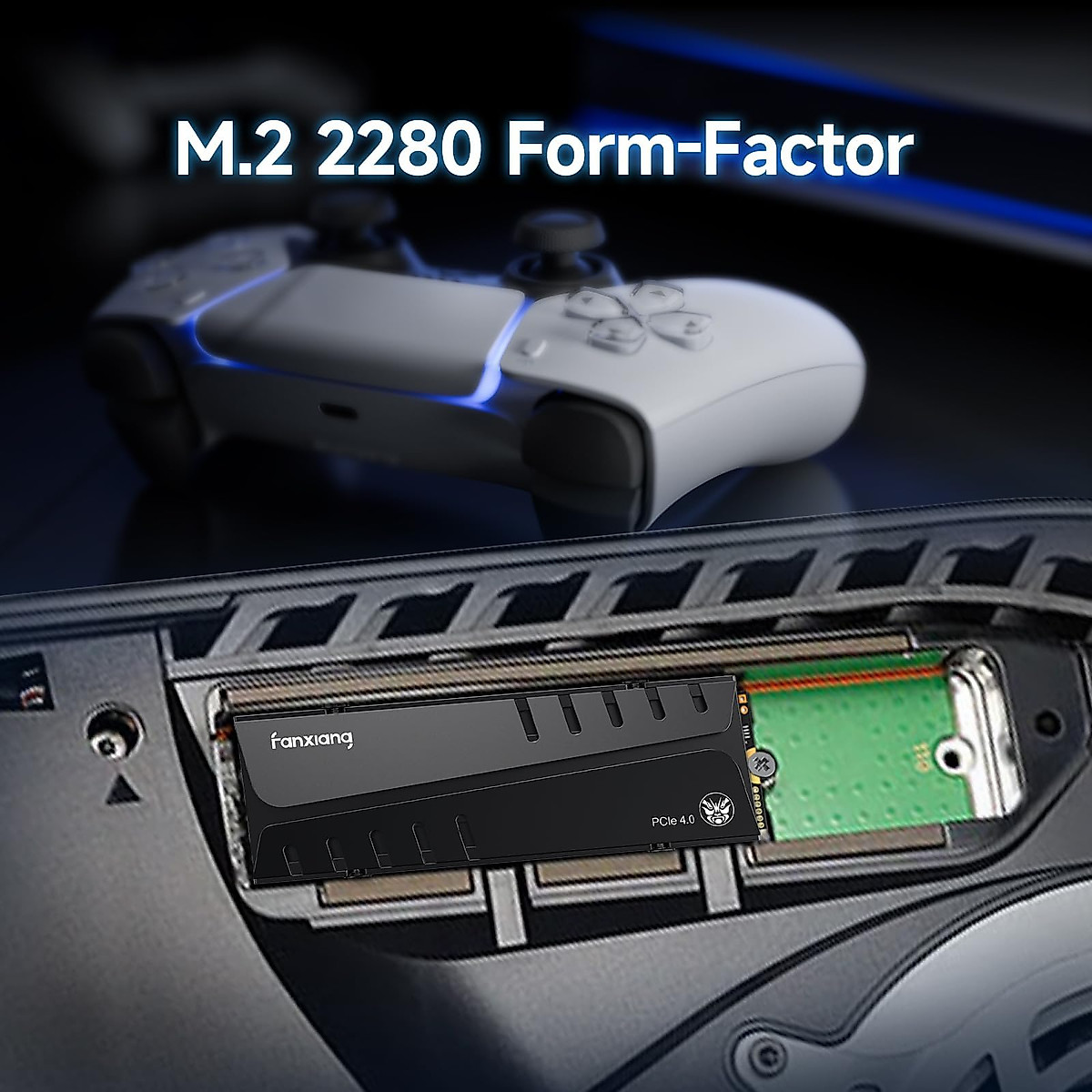 fanxiang S770 1TB NVMe M.2 SSD for PS5 - with Heatsink and DRAM, Up to 7300MB/s, PCIe 4.0, Suitable for Playstation 5 Memory Expansion, Game Enthusiasts, IT Professionals