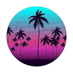 Palm Trees Sunset Tropical Paradise Beach Coconut Palm Tree PopSockets PopGrip: Swappable Grip for Phones & Tablets
