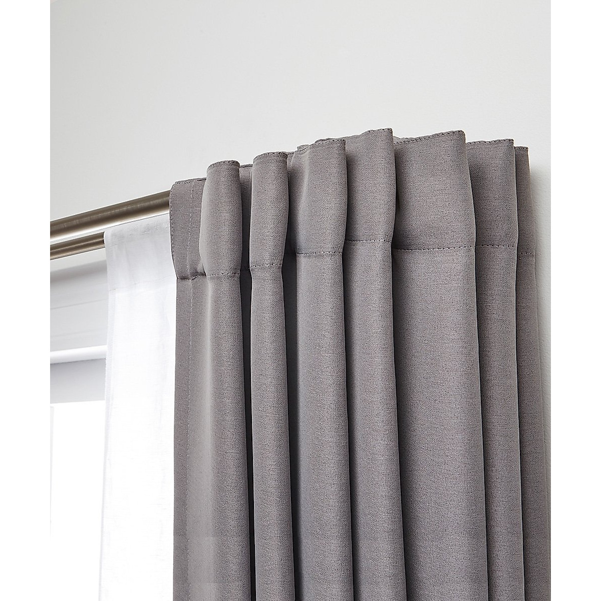 Umbra Twilight Double Curtain Rod Set – Wrap Around Design Ideal for Blackout or Room Darkening Panels, 48 to 88 Inches, Nickel