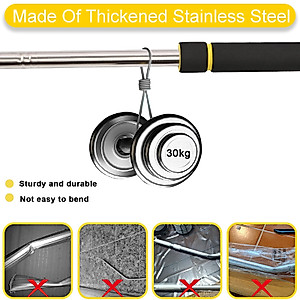 Clothes hook pole, closet hook to reach high hangers 36-46" Lightweight Spliceable S Hooks and Foam Handles (black)