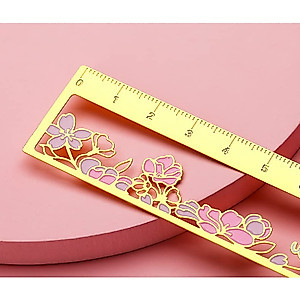 1 Pcs Oriental Classical Aesthetics Metal Scale Bookmark Ruler Art Bookmark for Students Reading Thanksgiving Christmas Birthday Gifts, Women and Girl Readers