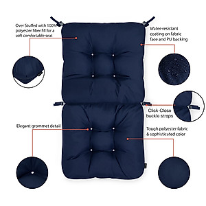 Classic Accessories Outdoor Chair Cushion, Classic Navy, 21"W, Outdoor Chair Cushions, Outdoor Chair Cushions, Patio Cushions