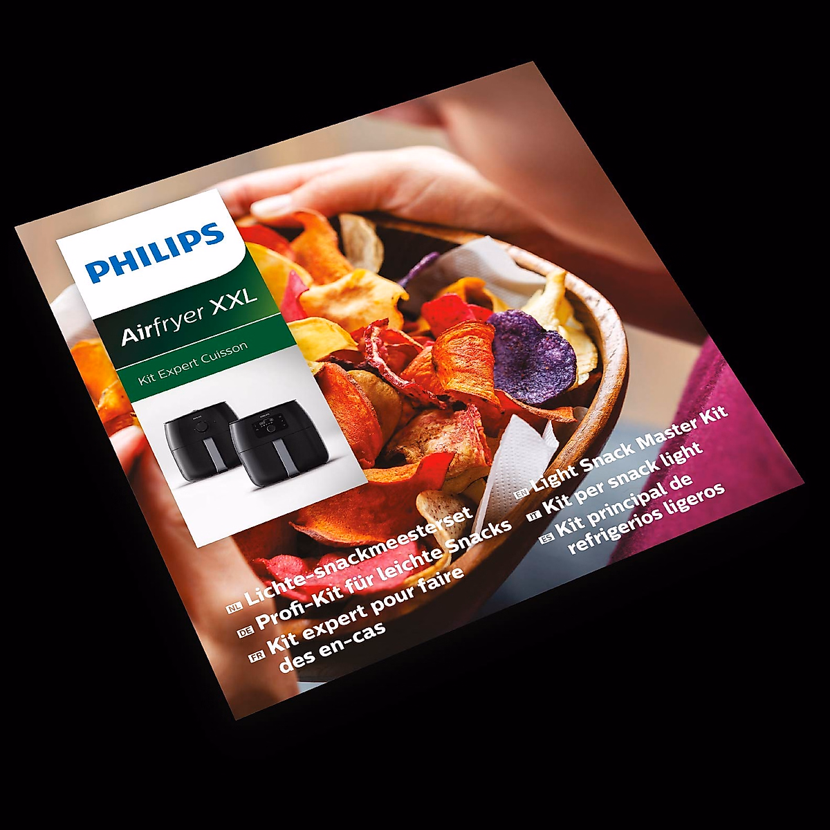 Philips Kitchen Appliances Snack Master Accessory Kit for Philips Airfryer XXL Models, with Snack Cover and Silicone Tongs, Dishwasher Safe Parts for Easy Cleaning, Foldable Legs, Silver (HD9954/01)