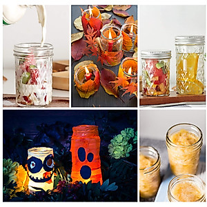 Mason Jars Canning Jars, 24 Pack Jelly Jars With Regular Lids, Ideal for Jam, Honey, Wedding / Shower Favors, DIY Magnetic Spice Jars - 4 OZ x 8, 8 OZ x 8, 12 OZ x 8 (4oz -8oz-12oz)