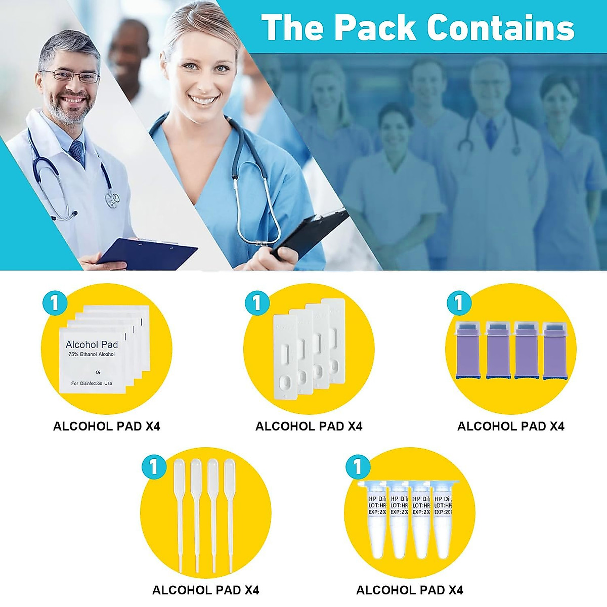 H Pylori Test Kit, Helicobacter Pylori Test Kits at Home, 4 Tests H. Pylori Test H-Pylori Self-Test for Home Use, Results in 10-15 Minutes