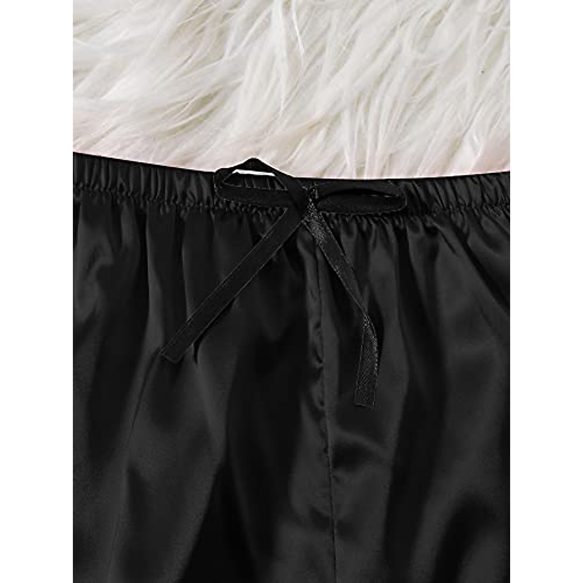 WDIRARA Women' Silk Satin Pajamas Set 4pcs Lingerie Floral Lace Cami Sleepwear with Robe Black Belted M