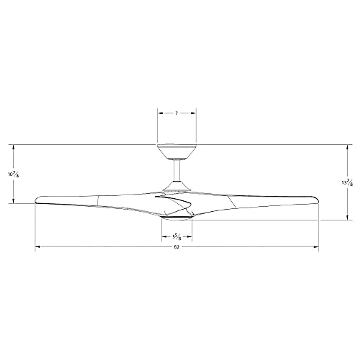 Zephyr Smart Indoor and Outdoor 3-Blade Ceiling Fan 62in Matte Black with 3000K LED Light Kit and Remote Control works with Alexa, Google Assistant, Samsung Things, and iOS or Android App