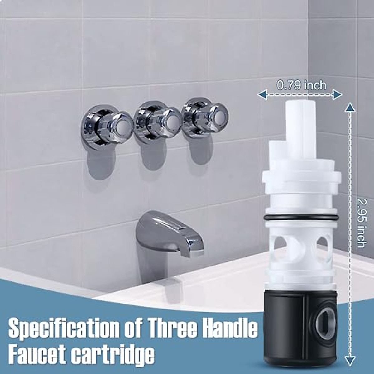 Enhon Shower Diverter Cartridge, Compatible with Glacier Bay and Danze 3 Handle Tub and Shower Faucets, Plumbing Diverter Cartridge Replacement, Faucet Stem Diverter, 1 Piece Bath Diverter Assembly