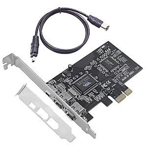 GODSHARK PCIe 3 Ports 1394A Firewire Expansion Card, PCI Express (1X) to External IEEE 1394 Adapter Controller (2 x 6 Pin + 1 x 4 Pin) for Desktop PC and DV Connection