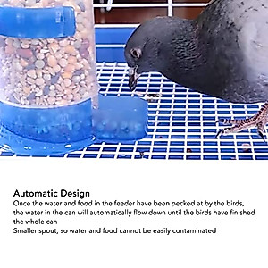 Pssopp Automatic Bird Feeder Bird Water Dispenser Clear Bird Food Seed Dispenser Container Hanging Cage Feeder Dispenser