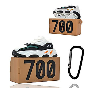 Airpods Pro Case, Silicone Sneaker 700 Shoe Box Case Compatible for AirPod pro Case, Shockproof Coconut Airpods Pro Case Cover Accessories with Keychain for Kids Girls Teens Boys Men Women.